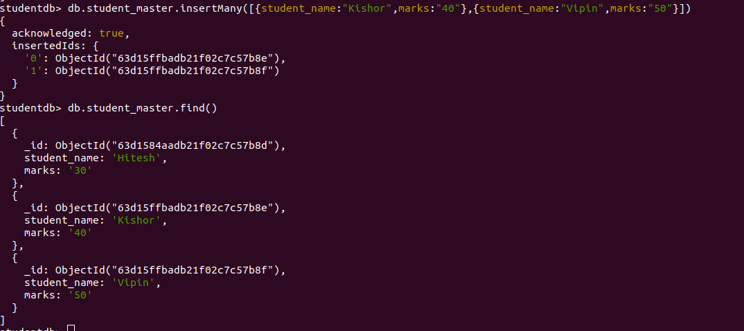 Insert documents in MongoDB - CreatesWowTech Insert documents in MongoDB - CreatesWowTech
